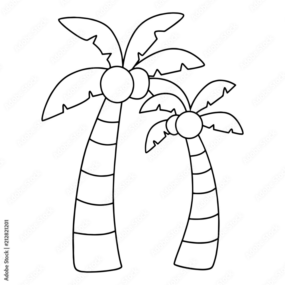 Coconut tree cartoon illustration isolated on white background for ...