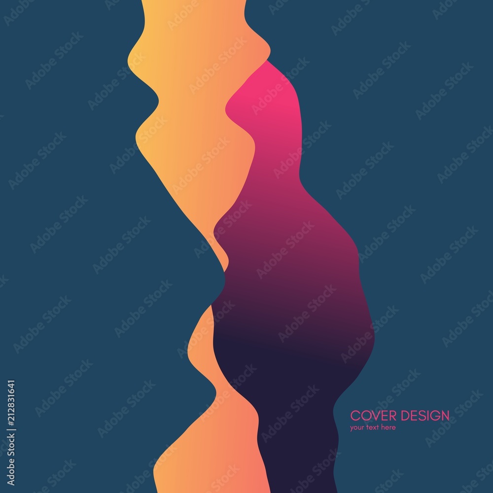 Abstract background with dynamic gradients. Flyer Template. 3D Vector ...