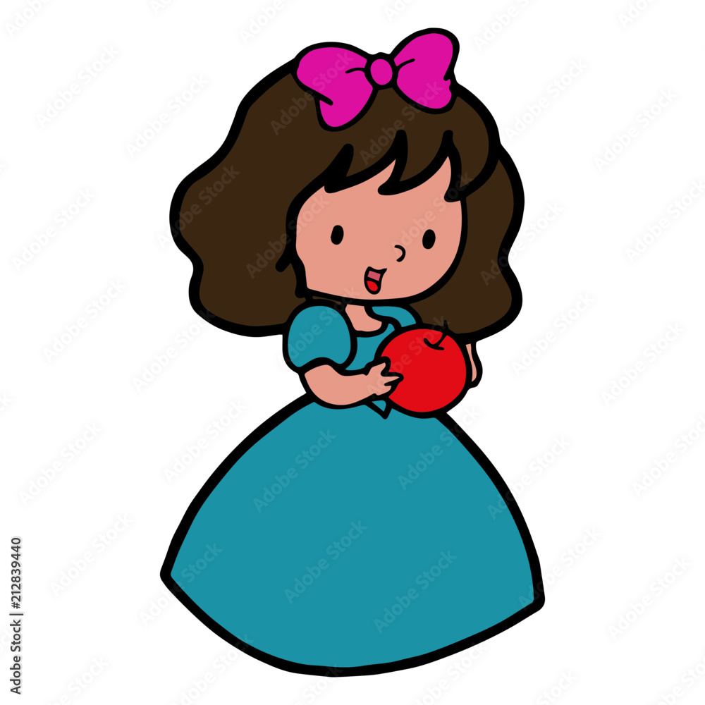 Snow White cartoon illustration isolated on white background for ...