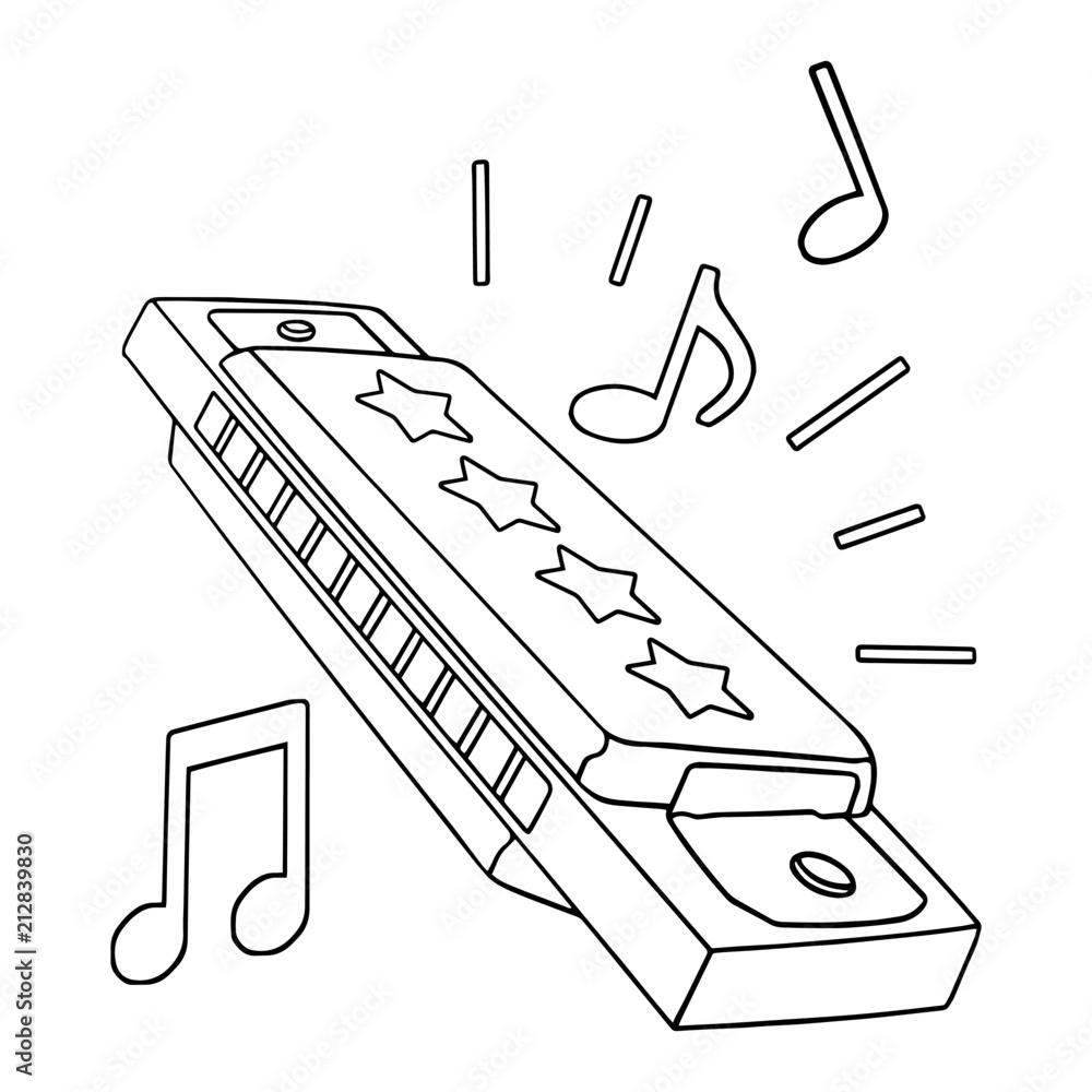 Harmonica cartoon illustration isolated on white background for ...