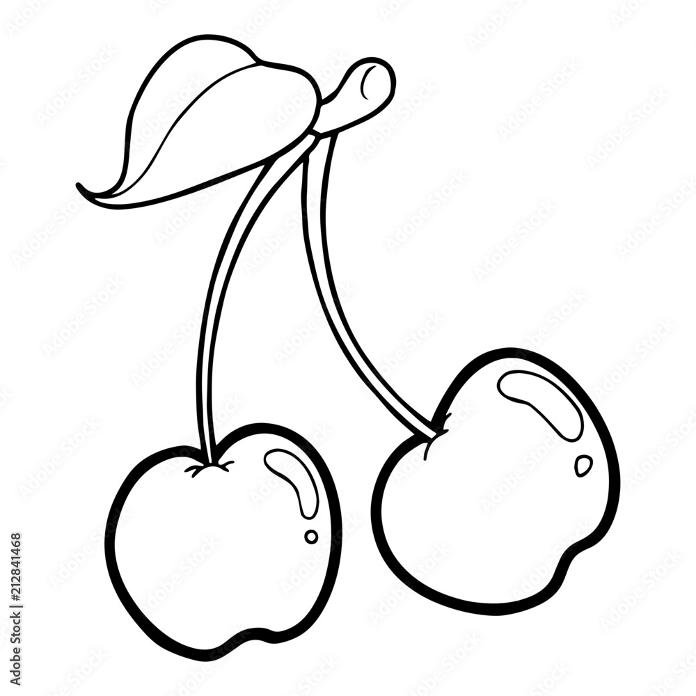 Cherry cartoon illustration isolated on white background for children ...