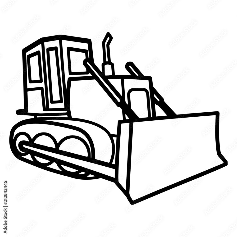 Cute bulldozer cartoon illustration isolated on white background for ...