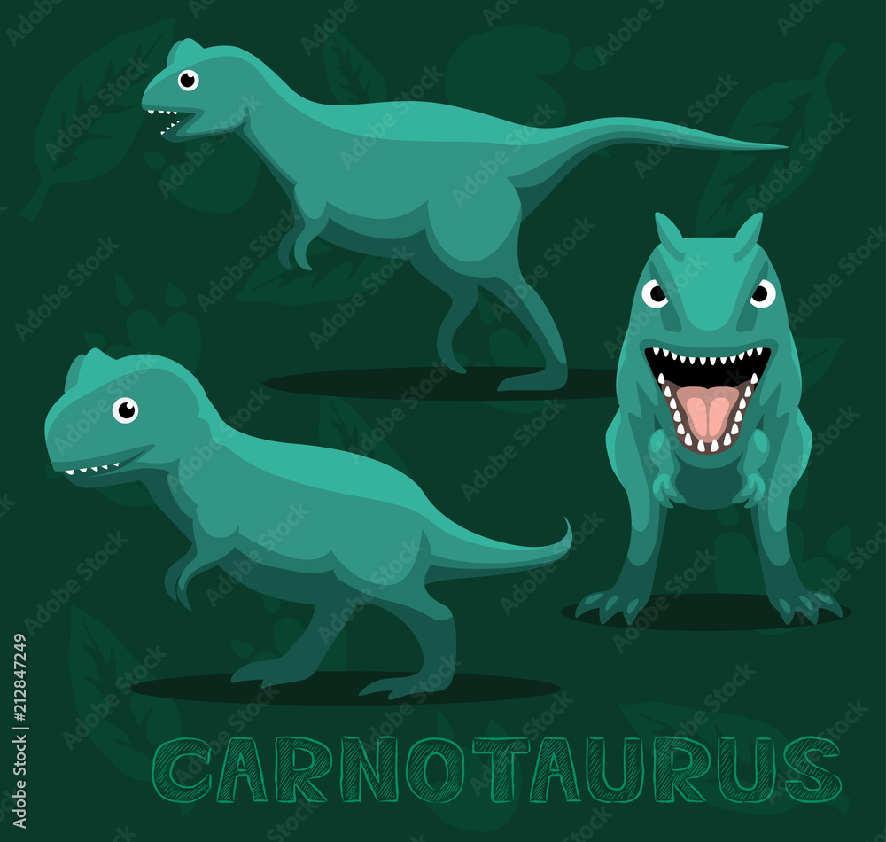 Dinosaur Carnotaurus Cartoon Vector Illustration Stock Vector | Adobe Stock