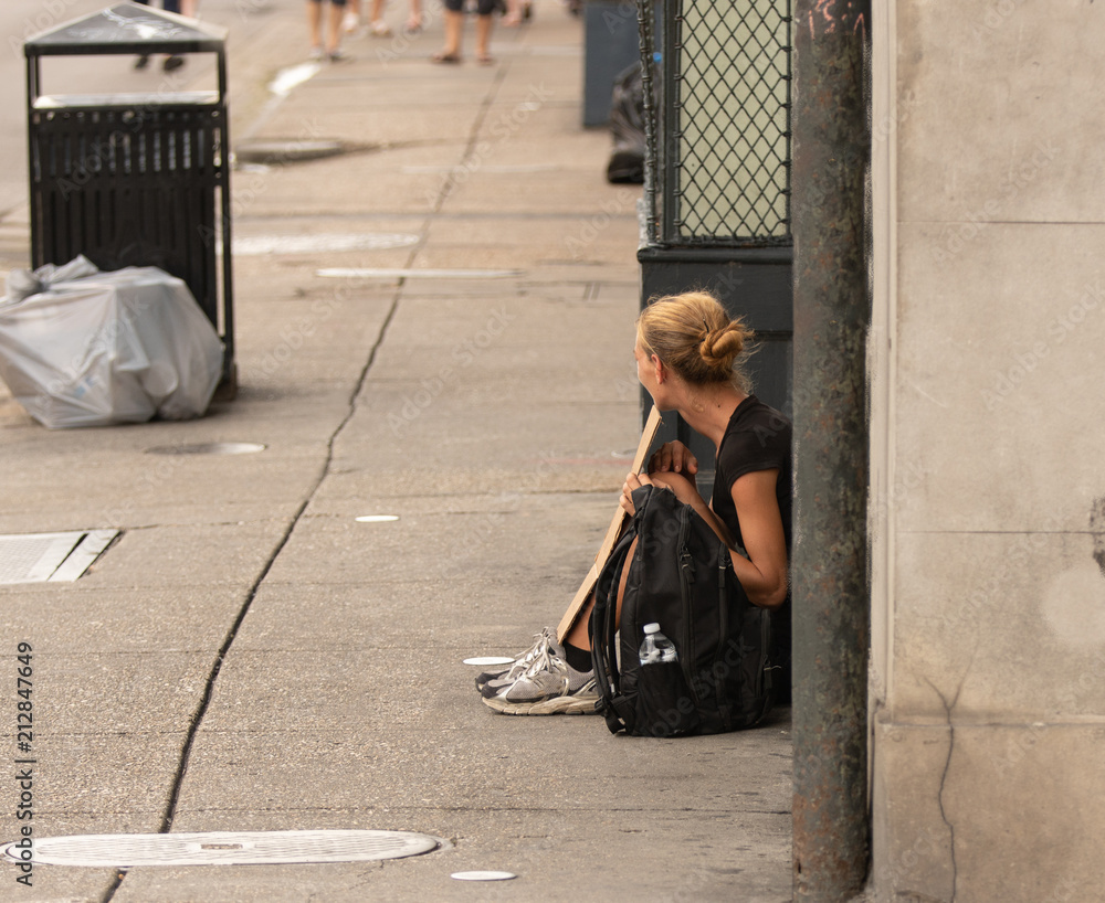 Homeless Woman Sign