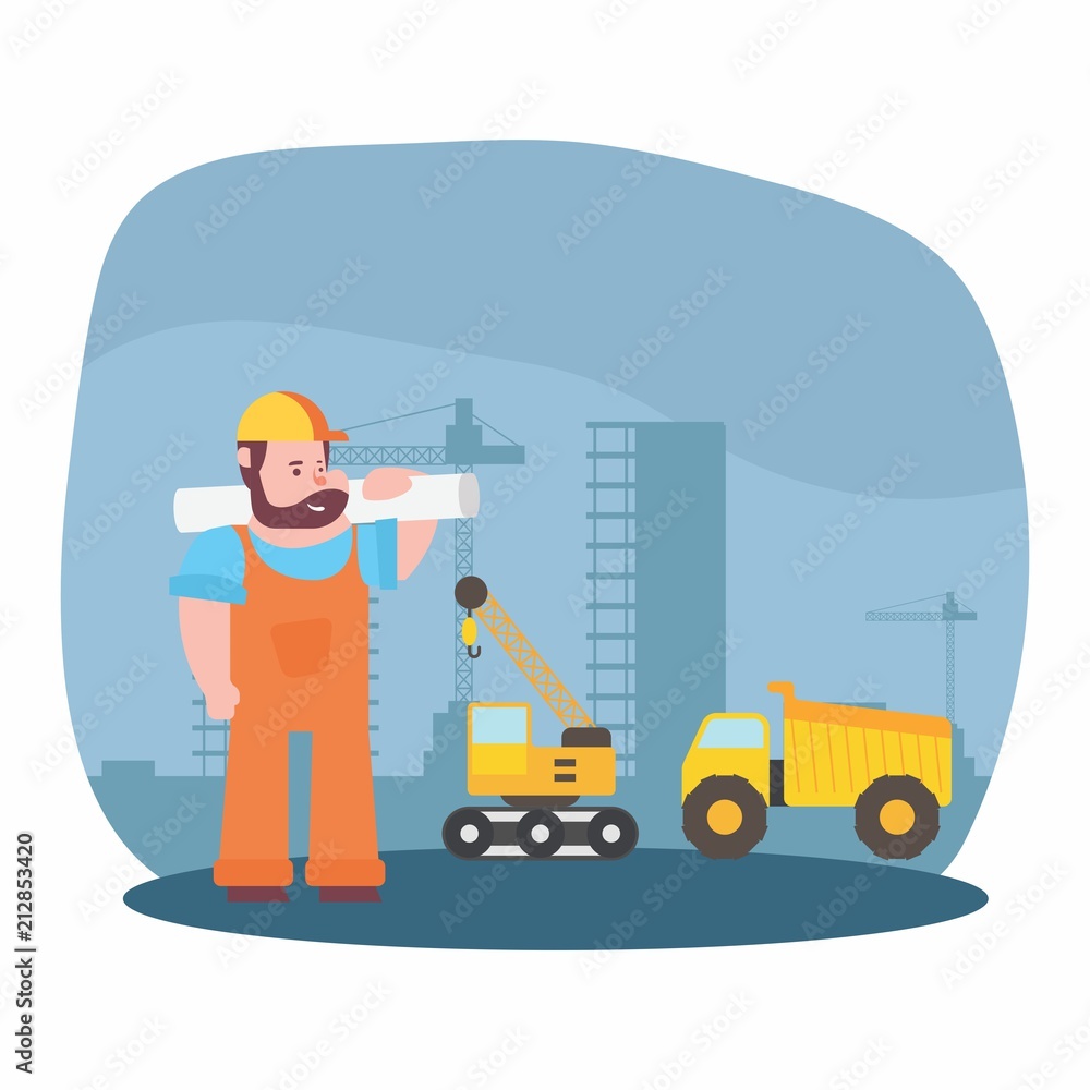 construction worker foreman builder construction site engineer ...