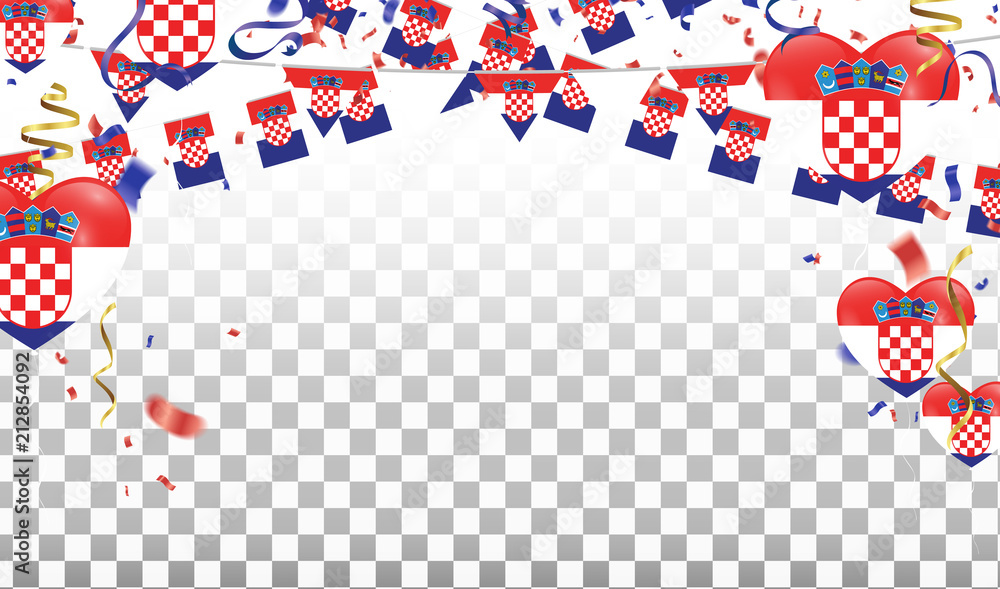 Croatian Balloons with Countries flags of national Croatian flags team ...
