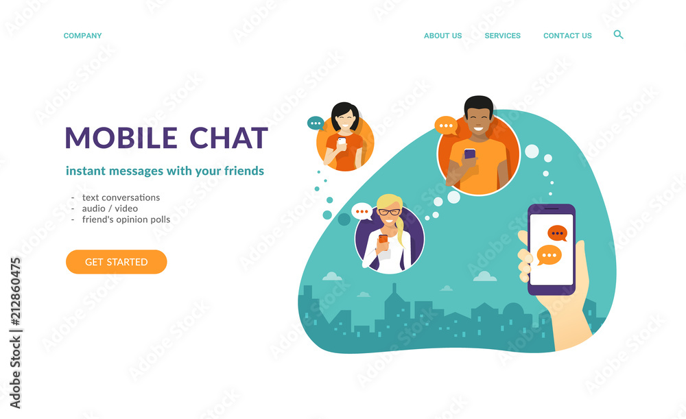 Human hand hold a smartphone and sending messages to friends via mobile ...