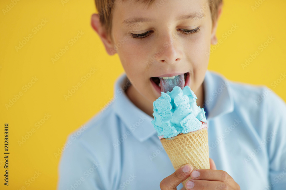 Child with ice cream Stock Photo | Adobe Stock