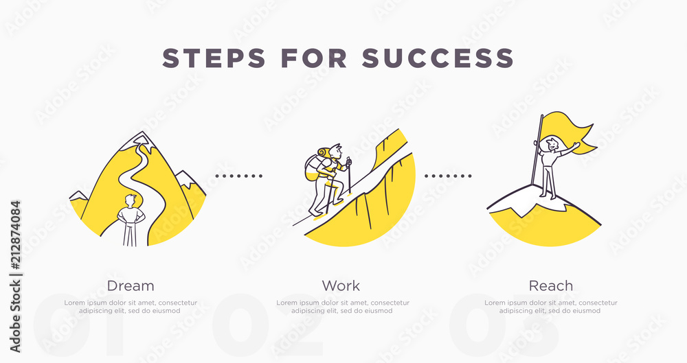 Steps for success. Business and life achievements and success concept ...