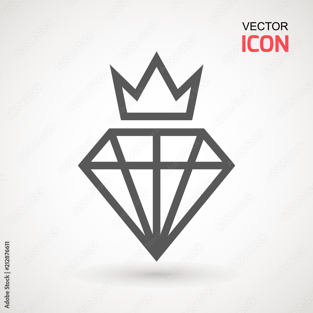 King Diamond Icon Logo. Diamond crown vector logotype. Graphic element ...