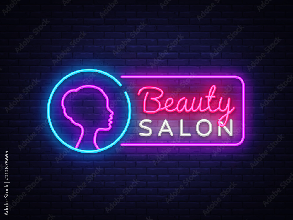 Beauty Salon neon sign vector. Beauty Salon Design template neon sign ...