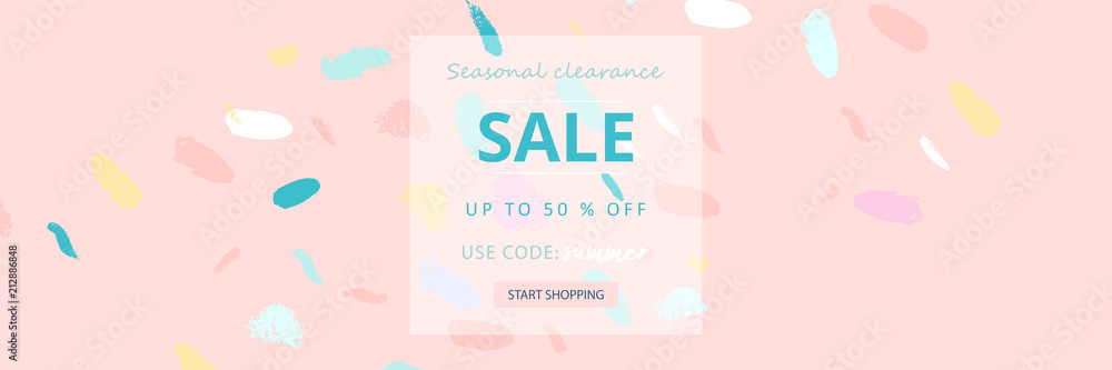 Trendy Header Design with different hand drawn shapes and textures ...