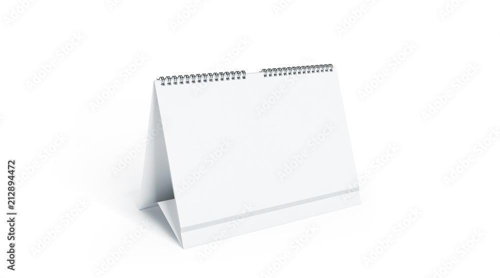 Blank white calendar mock up front view, isolated, 3d rendering. Empty ...