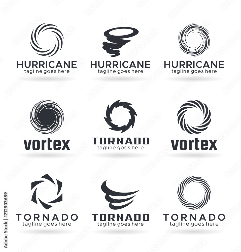 Tornado, vortex, hurricane logo design Stock Vector | Adobe Stock