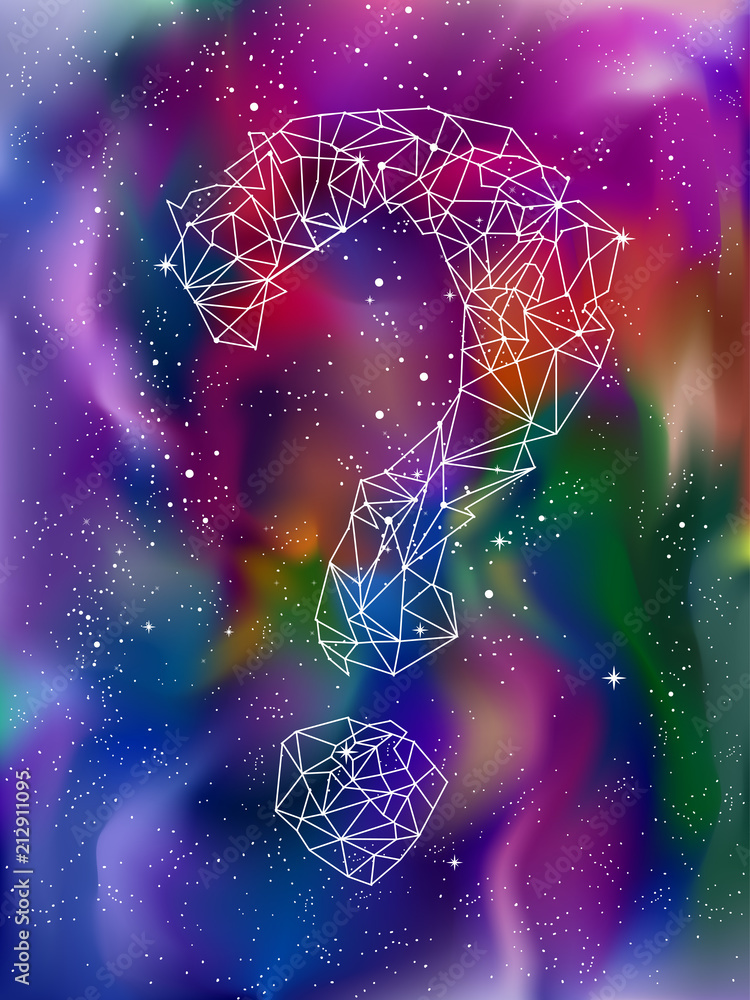 Question Mark Galaxy Constellation Illustration Stock Vector | Adobe Stock
