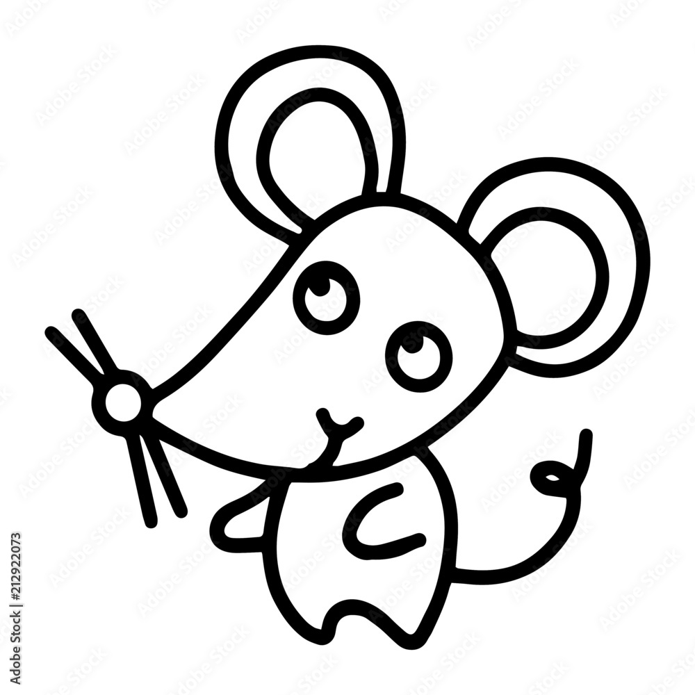 Cute mouse cartoon illustration isolated on white background for ...