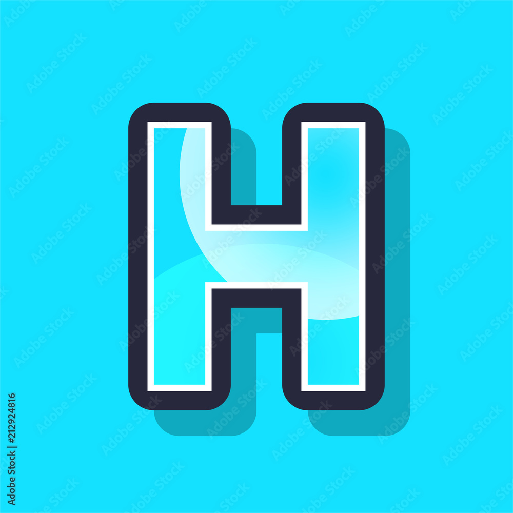 Letter H colorful pixel art alphabet typeface with shadow. vector ...