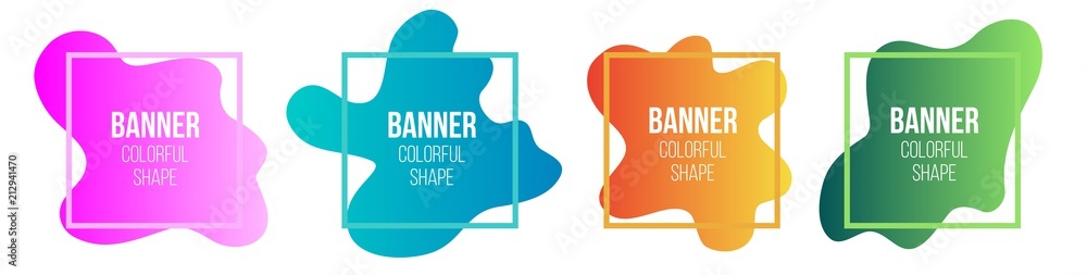 Creative vector illustration of geometric liquid style simple form ...