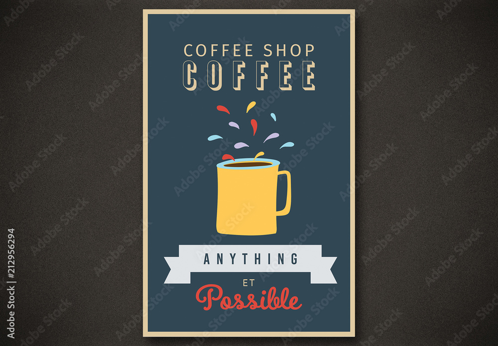 Coffee Shop Poster Layout Stock Template | Adobe Stock