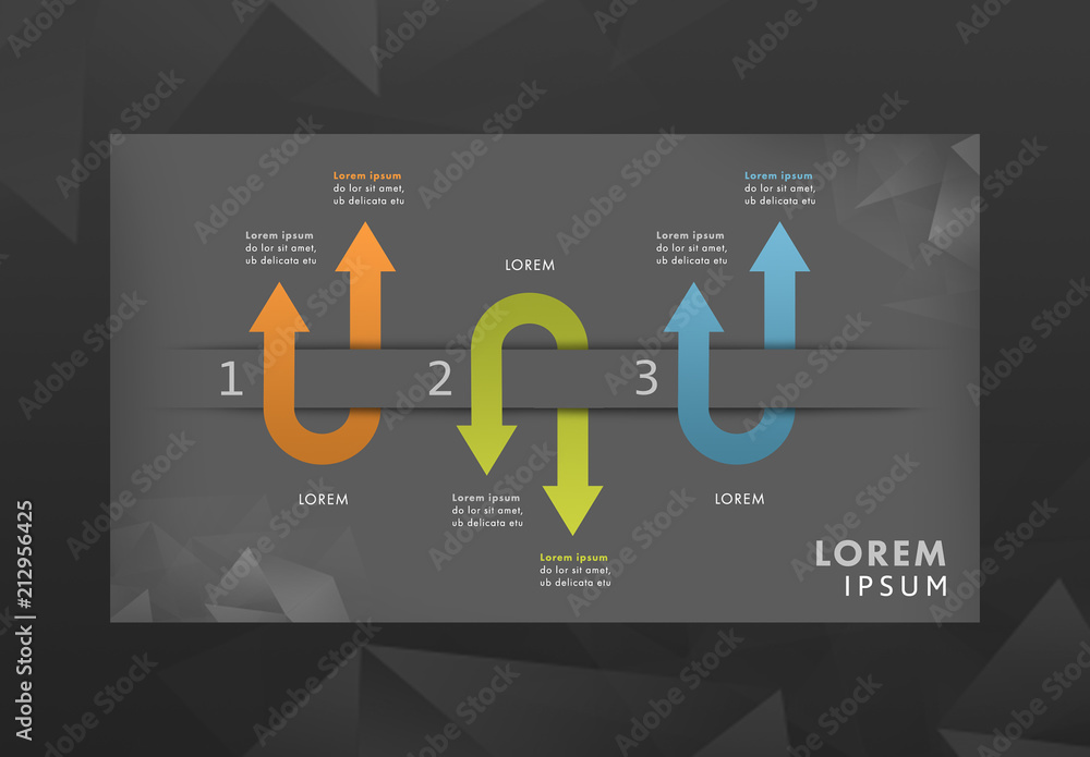 Infographic Layout with Arrows Stock Template | Adobe Stock