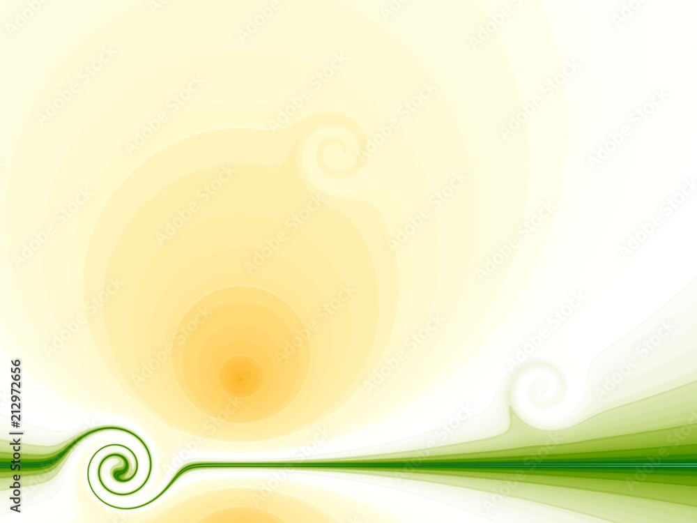 Beautiful yellow background with stylized sun and its reflection. Stock ...
