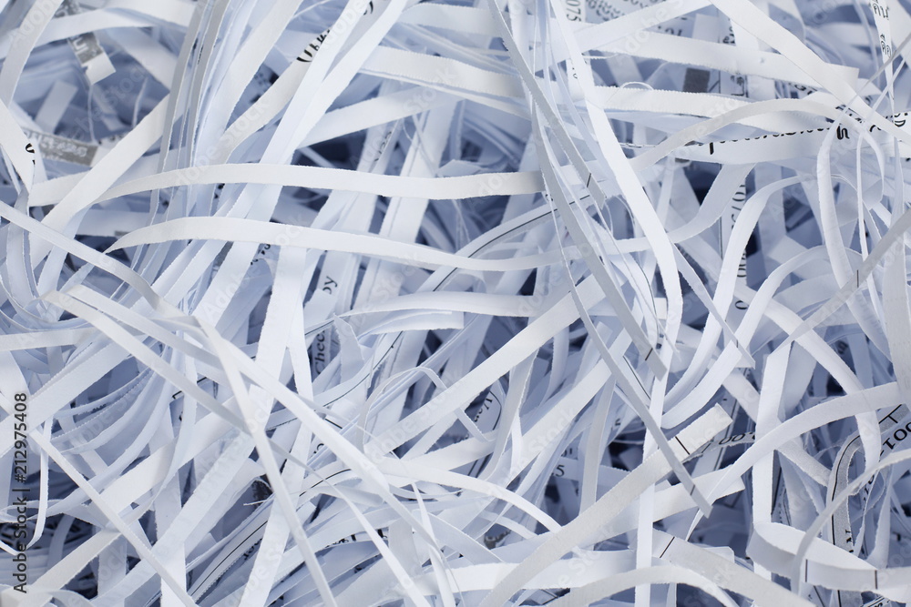 Paper recycle concept,shredded paper documents to recycle with close up ...