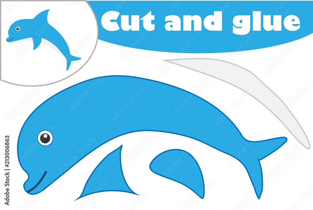 Dolphin in cartoon style, education game for the development of ...