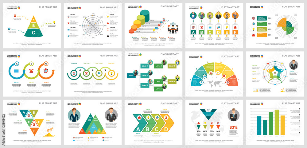 Colorful statistics and logistics infographic charts set. Business ...