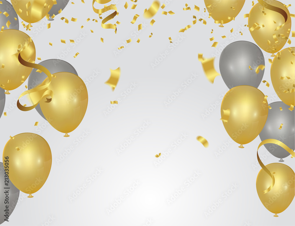 Abstract background party celebration confetti frame template with ...