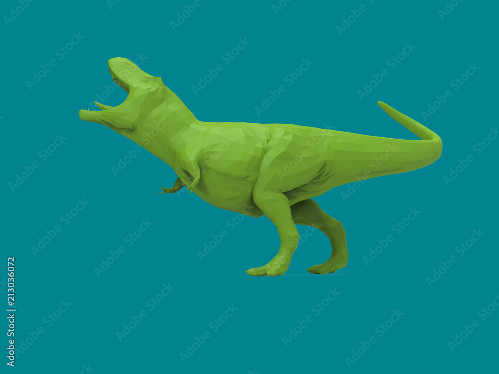 Low Poly T-Rex Dinosaur 3D Render Stock Illustration | Adobe Stock