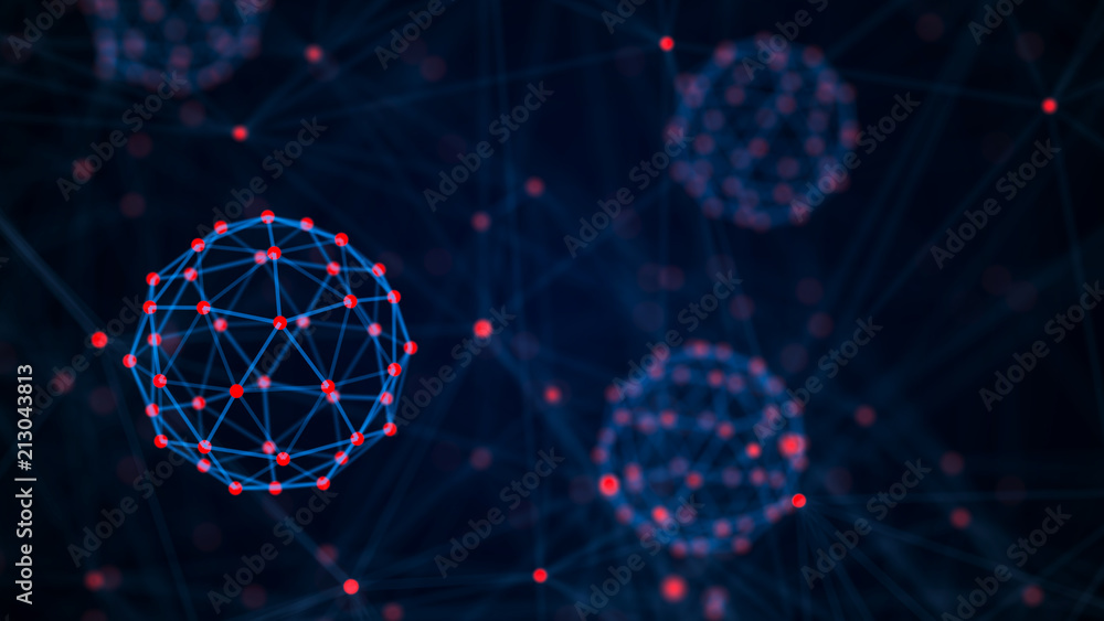 Block chain technology concept. Connections with points and lines. Big ...