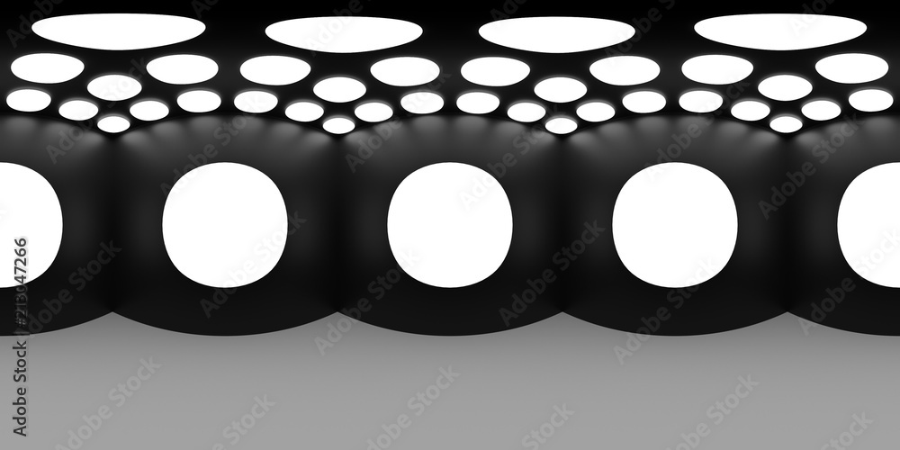 HDRi map cube with rounded light source for 3D rendering or VR ...