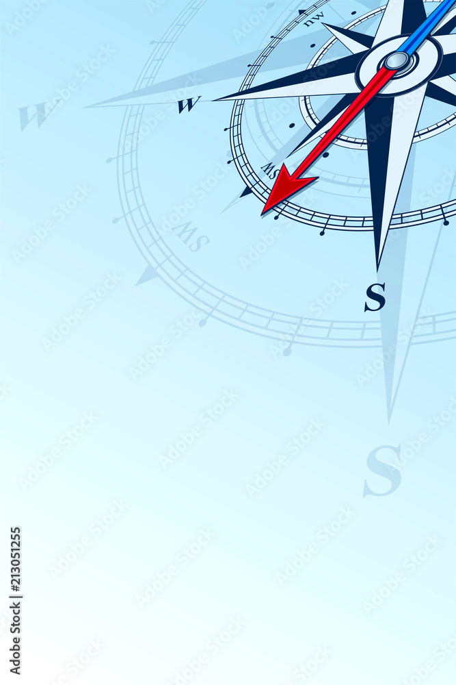 Compass southwest background illustration. Arrow points to the ...