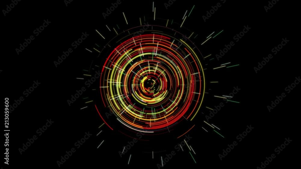 Abstract futuristic motion graphics round clockwork mechanism with ...