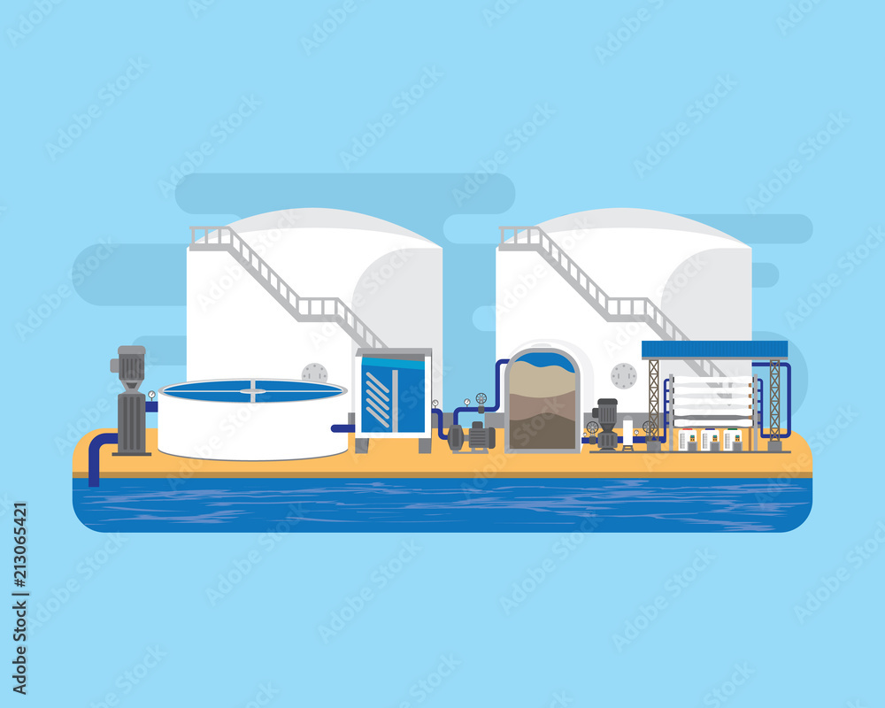 water treatment plant with reverse osmosis Stock Vector | Adobe Stock