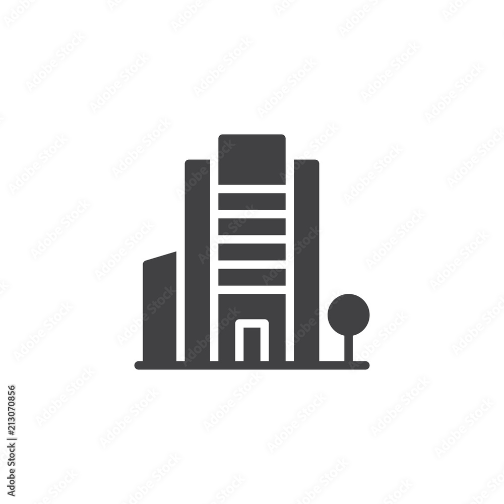 Office building vector icon. filled flat sign for mobile concept and ...