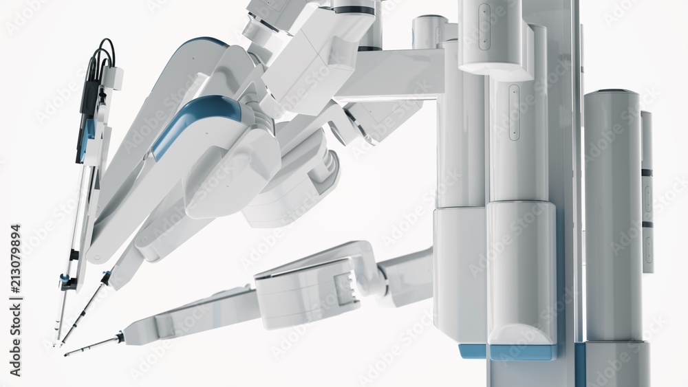 Medical robot surgery. Modern medical technologies. Robotic arm ...