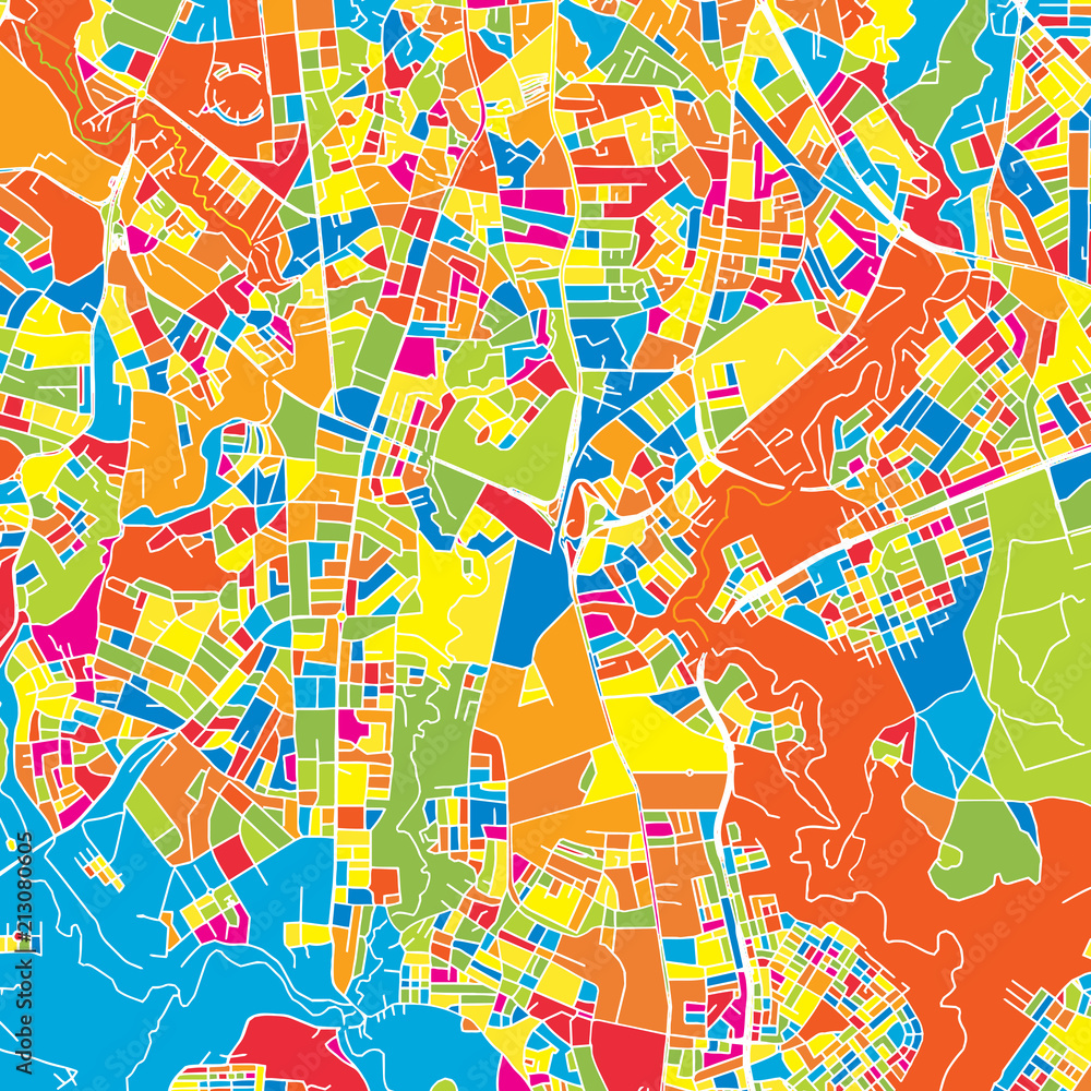 Addis Ababa, Ethiopia, colorful vector map Stock Vector | Adobe Stock