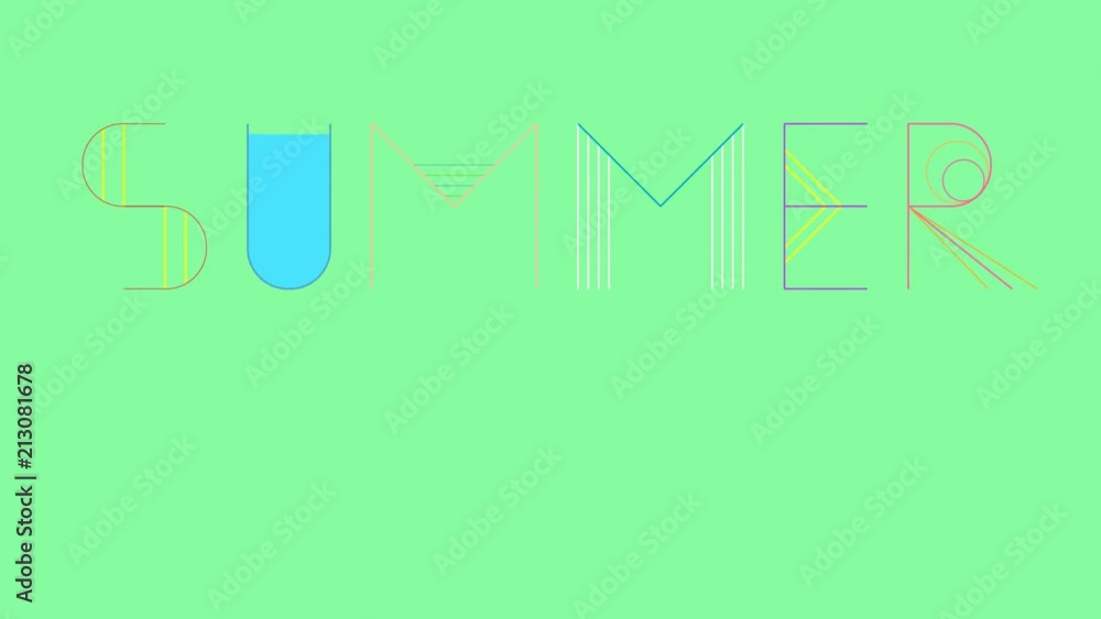 Summer animated illustration with the inscription SUMMER for your web ...