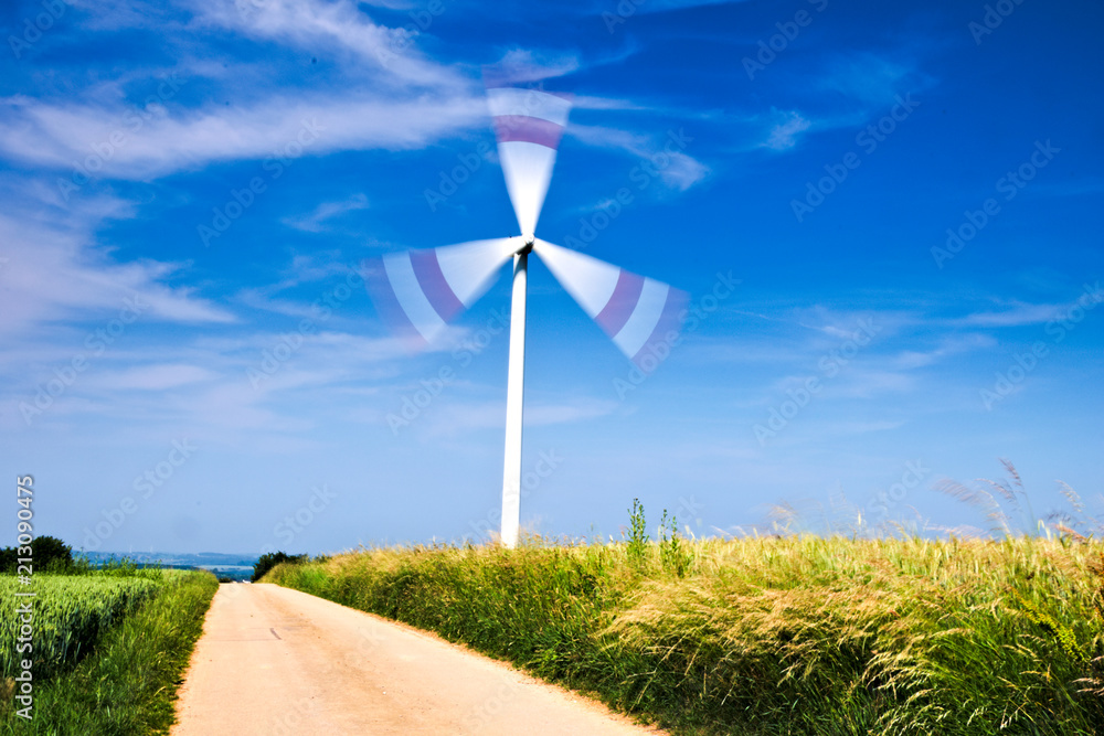 Drehendes Windrad Windenergie Solar Erneuerbare Grüne Klima ...