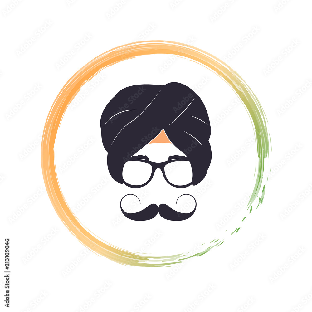 Portrait of Hindu man in glasses and national headdress - Turban ...