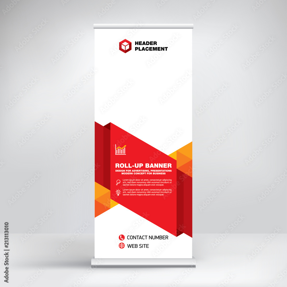 Modern design of roll-up advertising stand, banner template for the ...