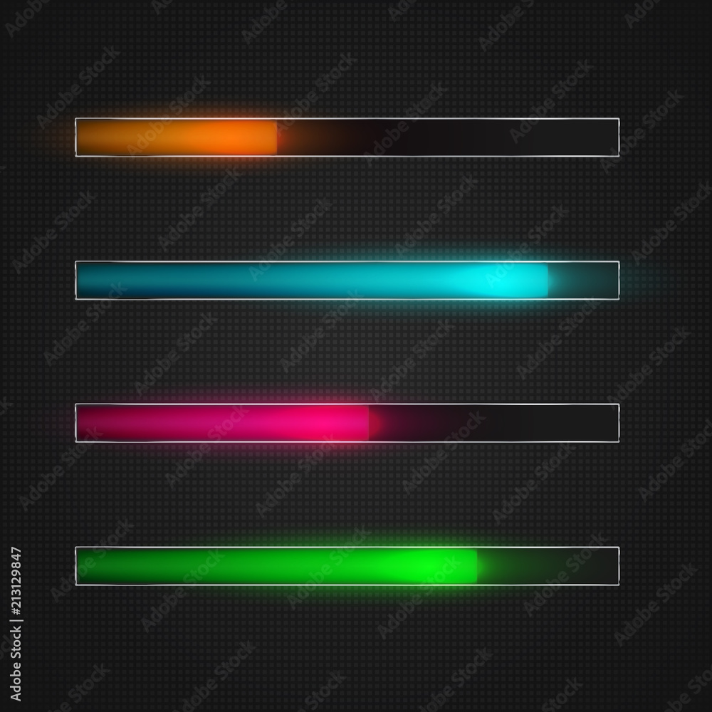 Vector progress loading bar. Illustration for ui design, for mobile ...