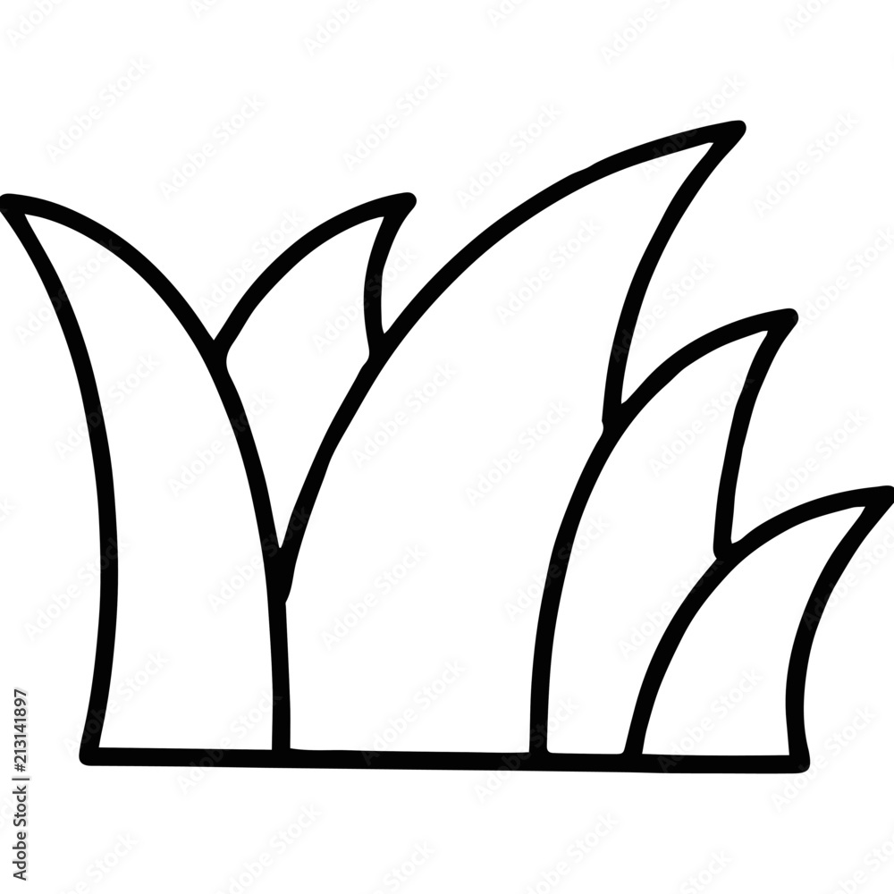 Grass cartoon illustration isolated on white background for children ...