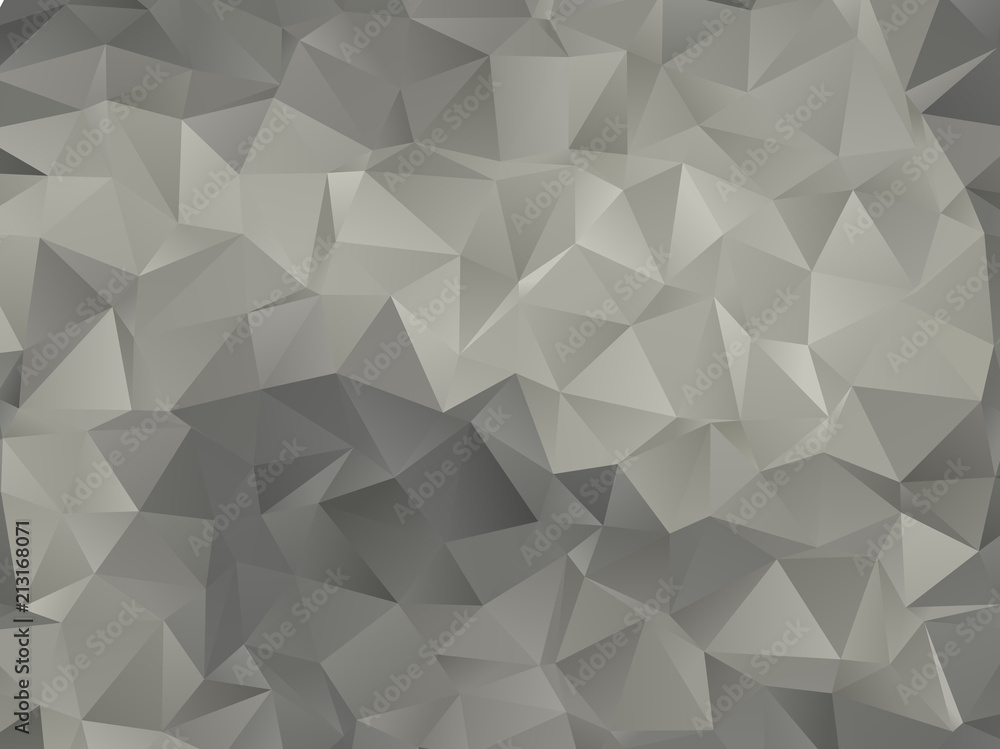 Gray geometric background with triangles of different shapes and scales ...