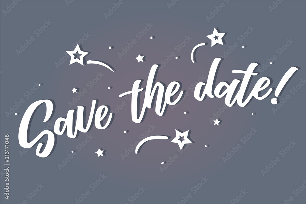 Save the date text calligraphy vector lettering for wedding or love ...