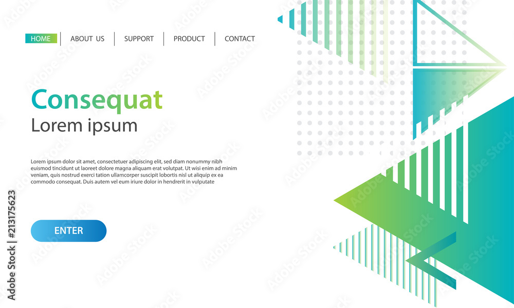Website template design and landing page geometric shapes background ...