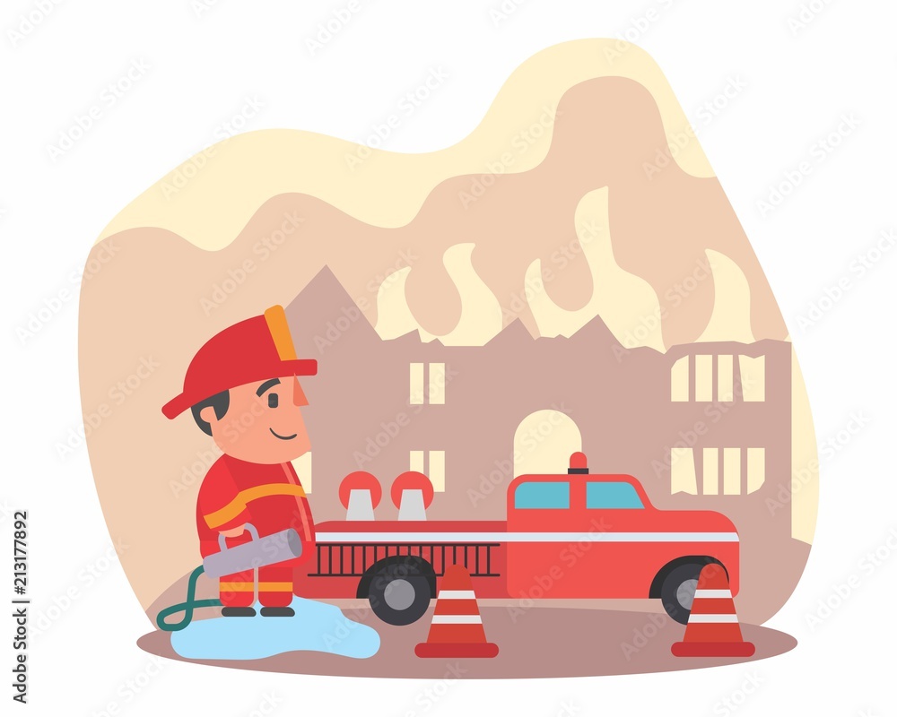 cute funny fireman firefighter fireguard fire brigade fire company ...