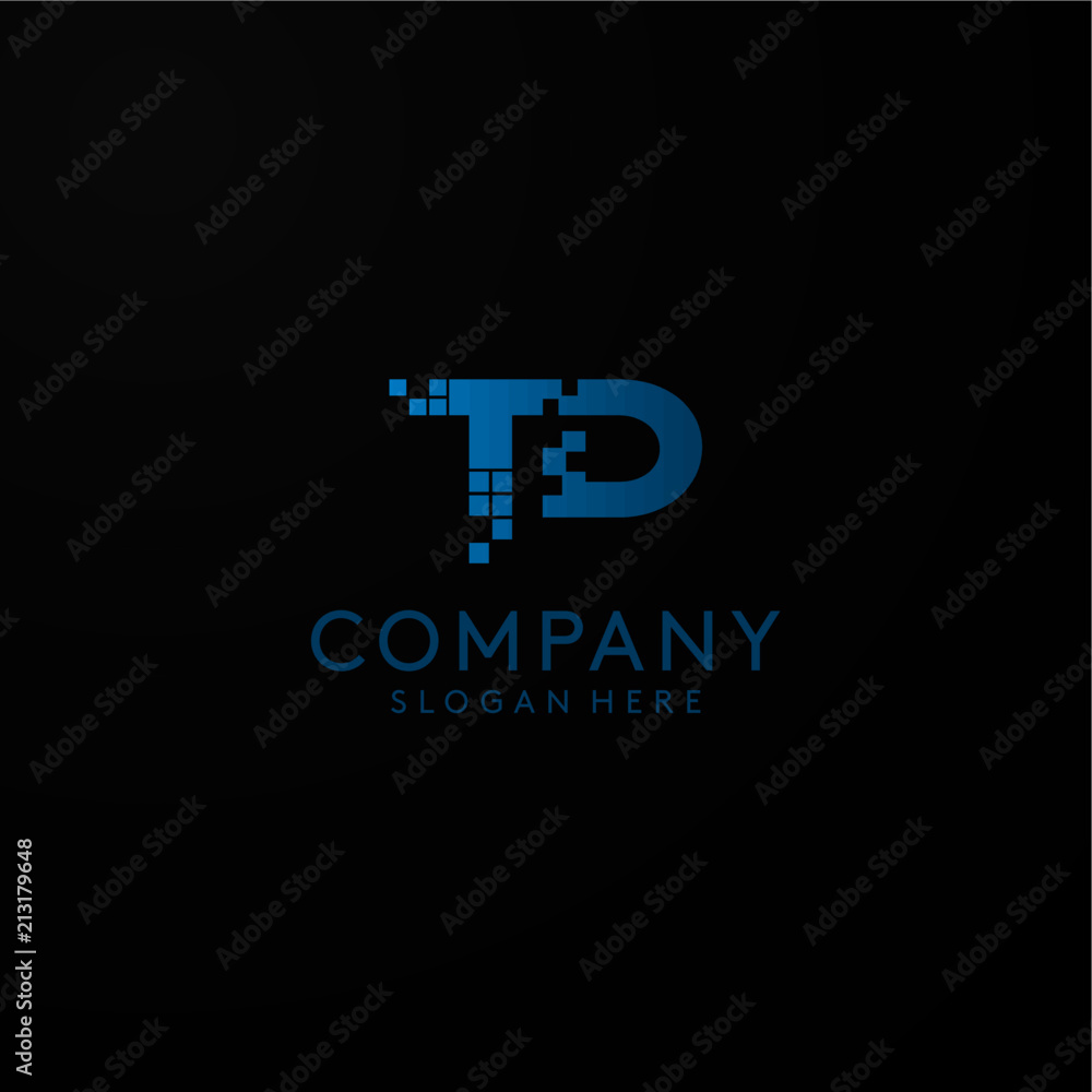 Letter TD digital logo design Stock Vector | Adobe Stock