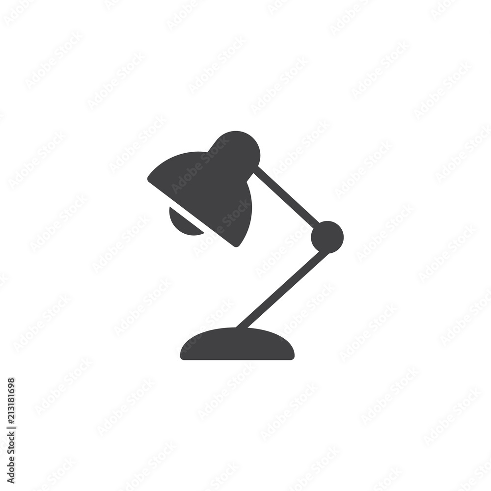 Desk lamp vector icon. filled flat sign for mobile concept and web ...